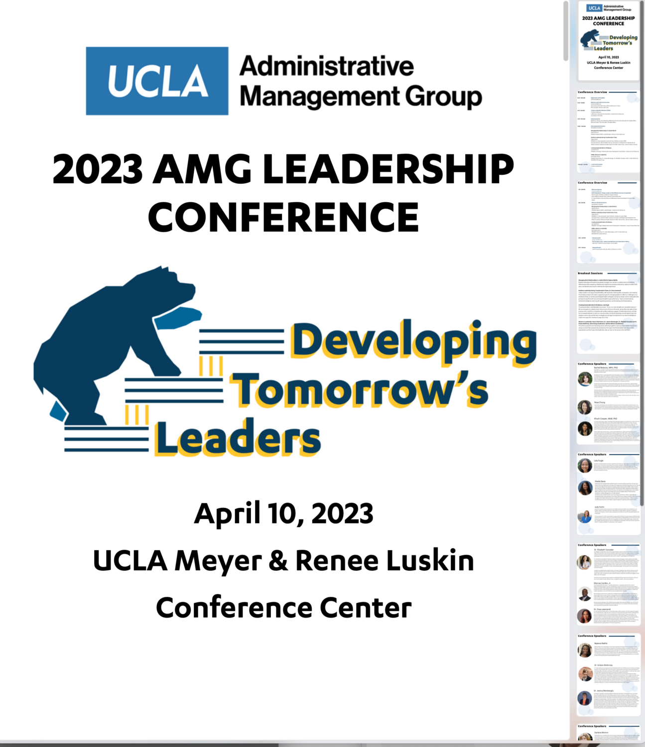 2023 Annual Leadership Conference | Administrative Management Group (AMG)